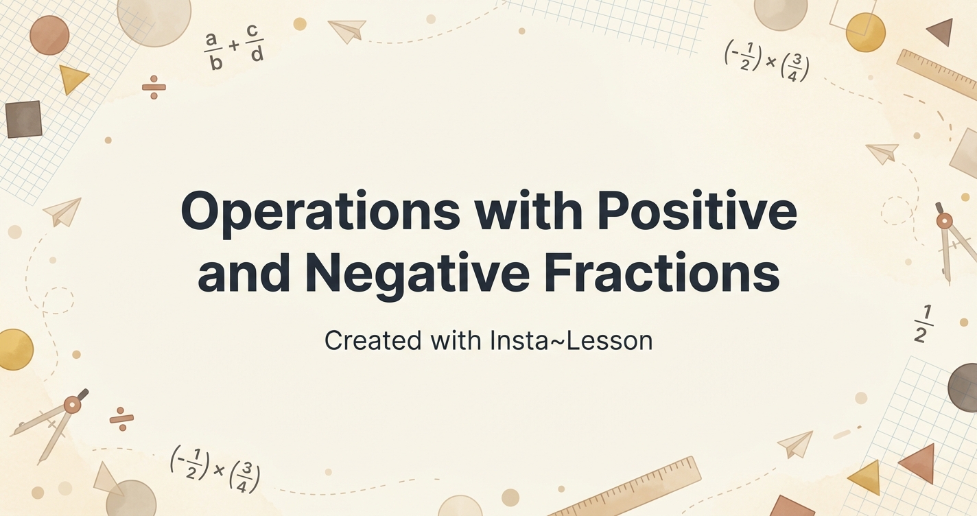 Operations With Positive And Negative Fractions Lesson Plan for Grade ...