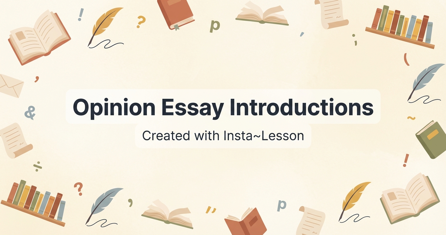 Opinion Essay Introductions Lesson Plan for Grade 9th Grade | Free ELA ...