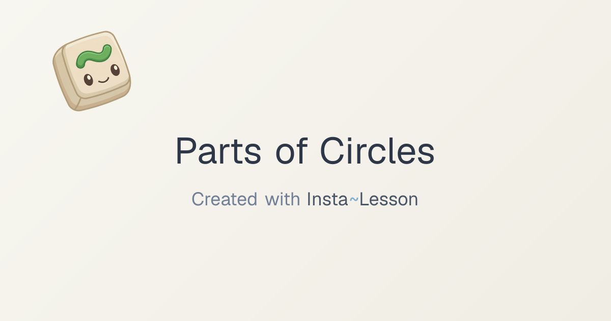 Parts Of Circles Lesson Plan for Grade 10 | Free Math Lesson