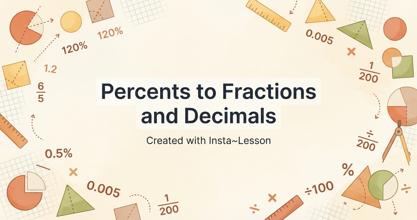 percents over 100 and less than one convert to fractions and decimals ...