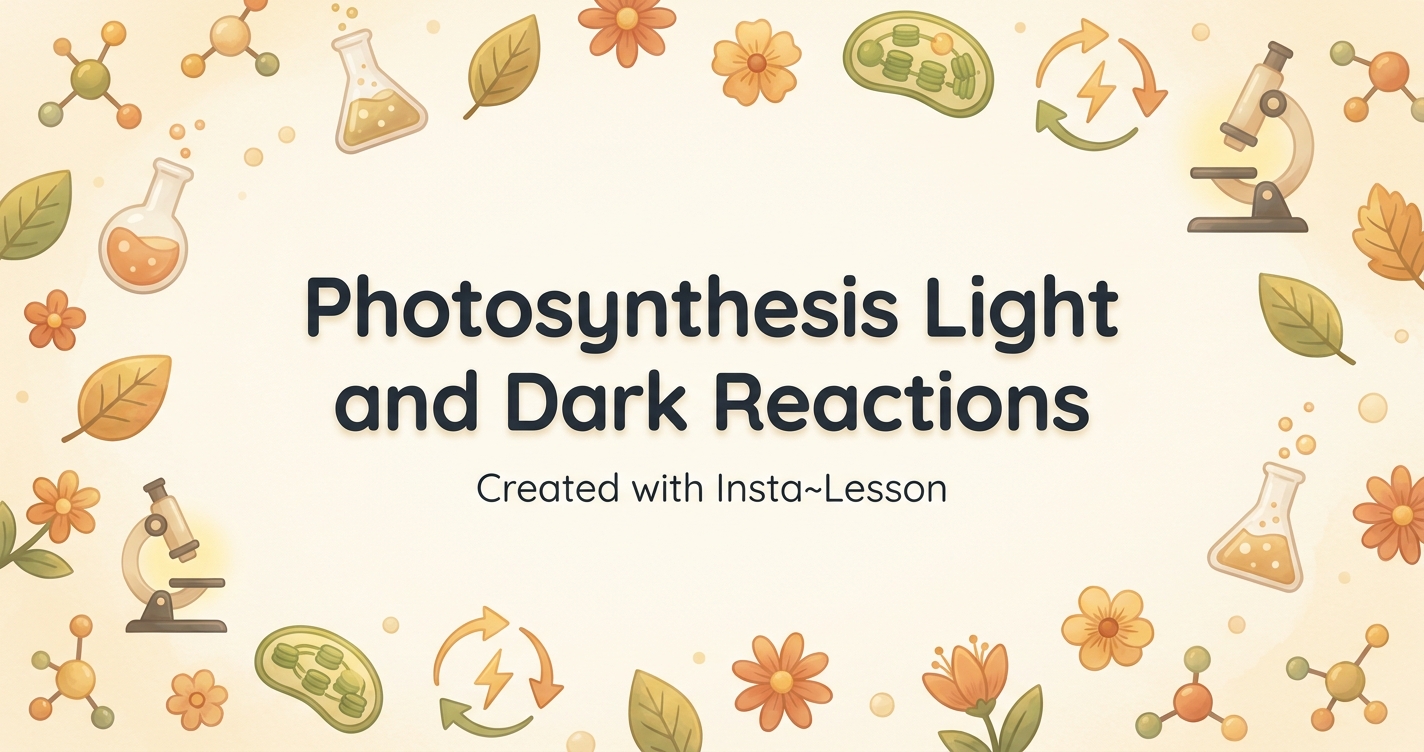 Photosynthesis Light And Dark Reactions Lesson Plan for Grade 10 | Free ...