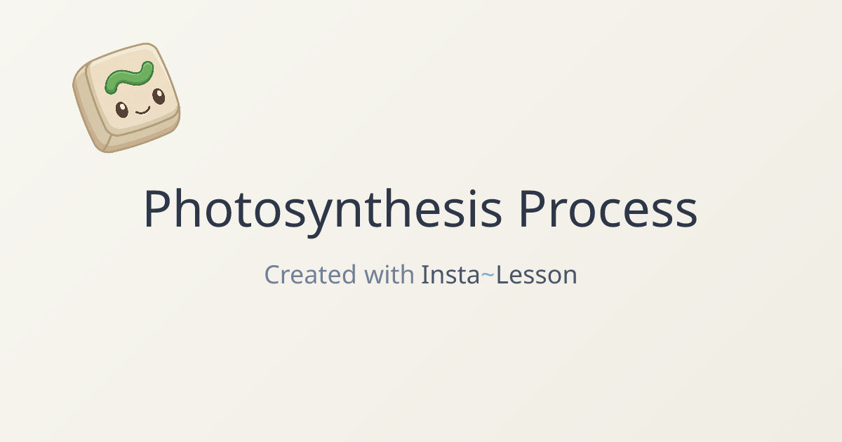 Photosynthesis Process Lesson Plan for Grade 8 | Free Science Lesson