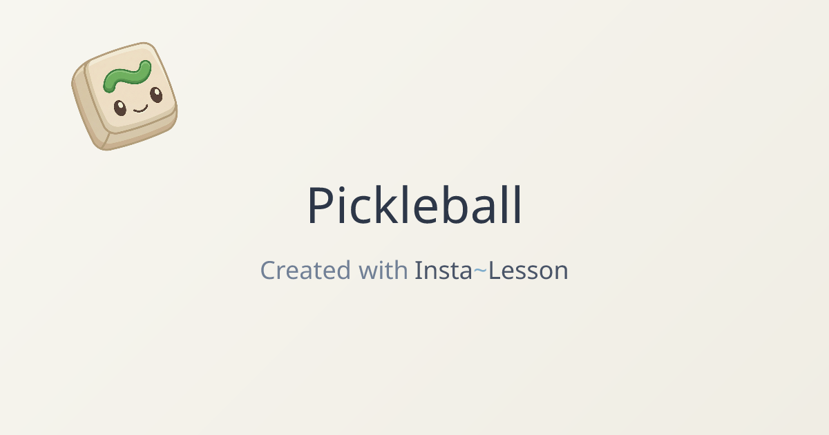 Pickleball Lesson Plan for Grade 5 | Free Physical Education Lesson