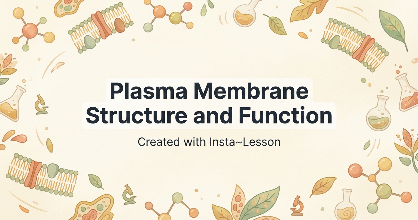 Plasma Membrane Structure And Function Lesson Plan for Grade 11th Grade ...