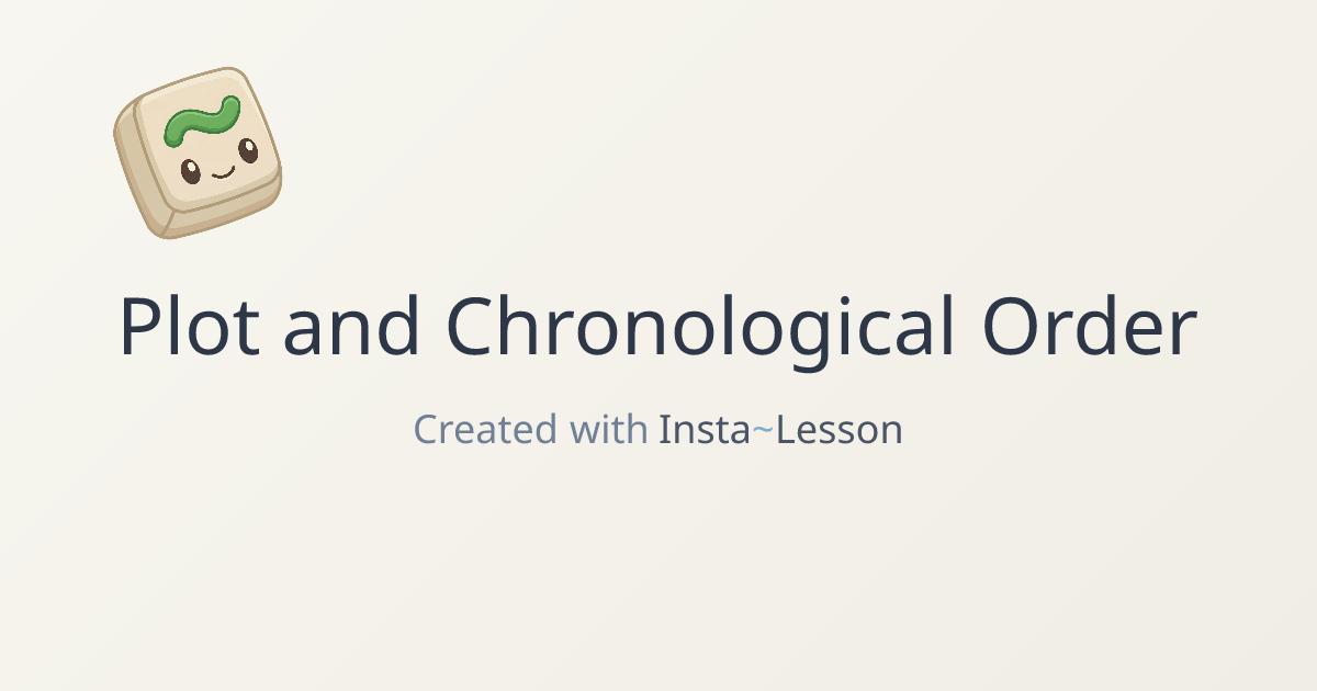 Plot And Chronological Order Lesson Plan for Grade 14 | Free ELA Lesson