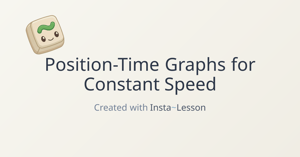 Position-time Graphs For Constant Speed Lesson Plan for Grade 10 | Free ...