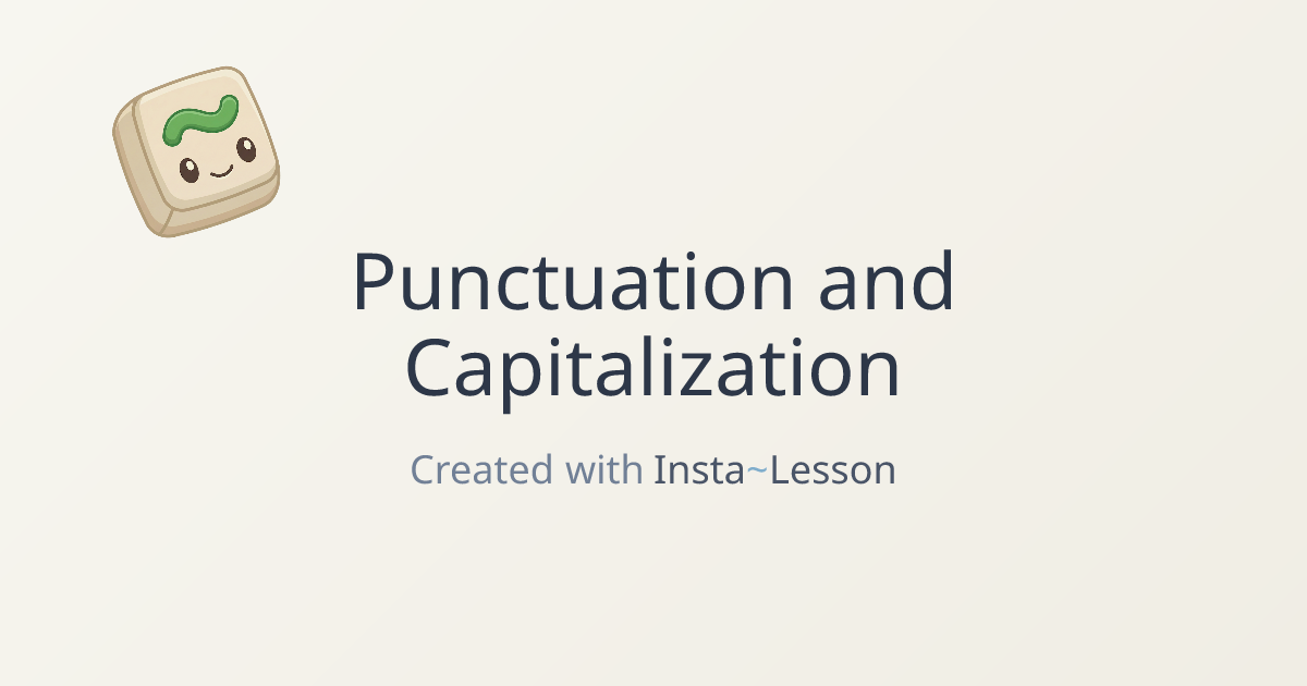 Punctuation And Capitalization Lesson Plan for Grade 3 | Free ELA Lesson