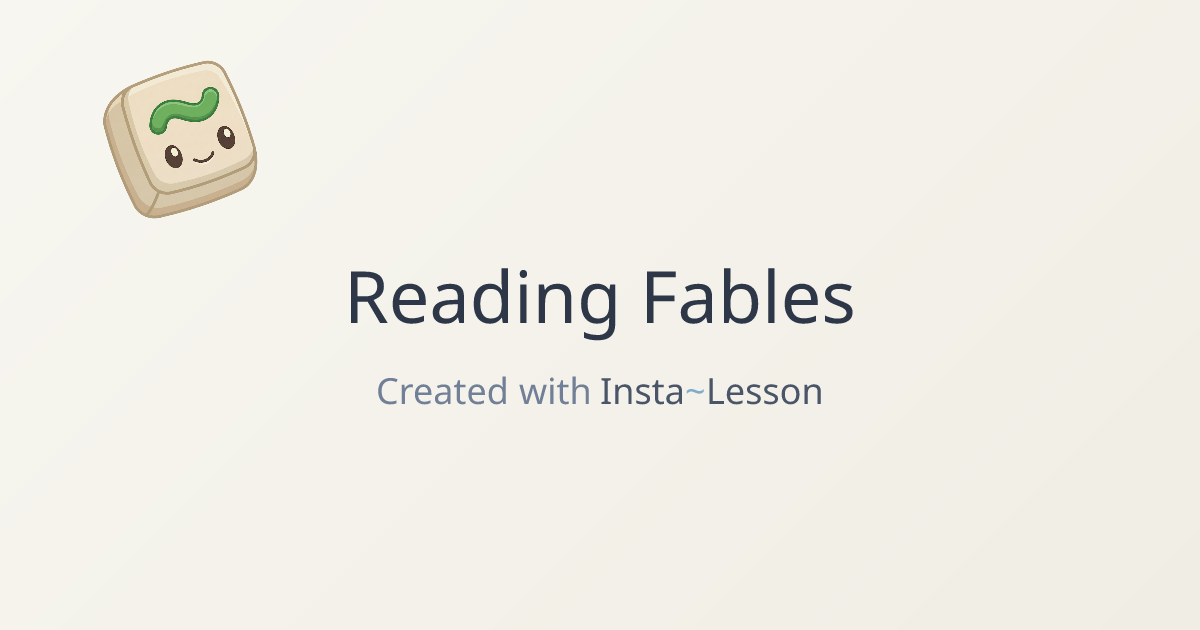 Fables for second grade Lesson Plan for Grade 2 | Free Educational Lesson