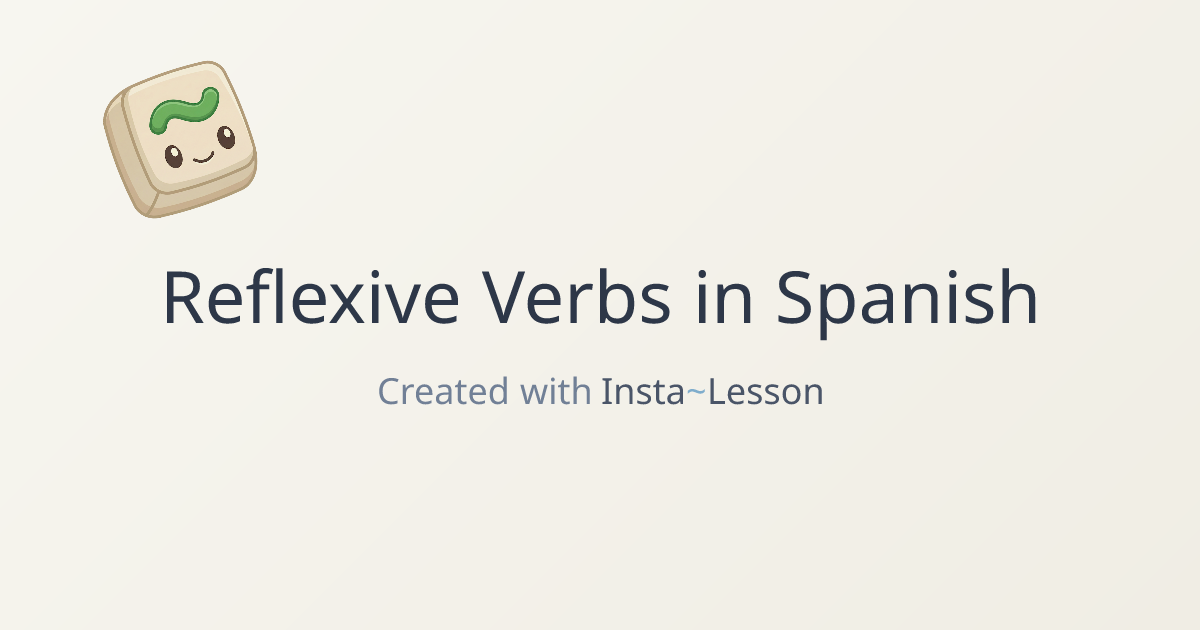 Reflexive Verbs In Spanish Lesson Plan for Grade 7 | Free World ...