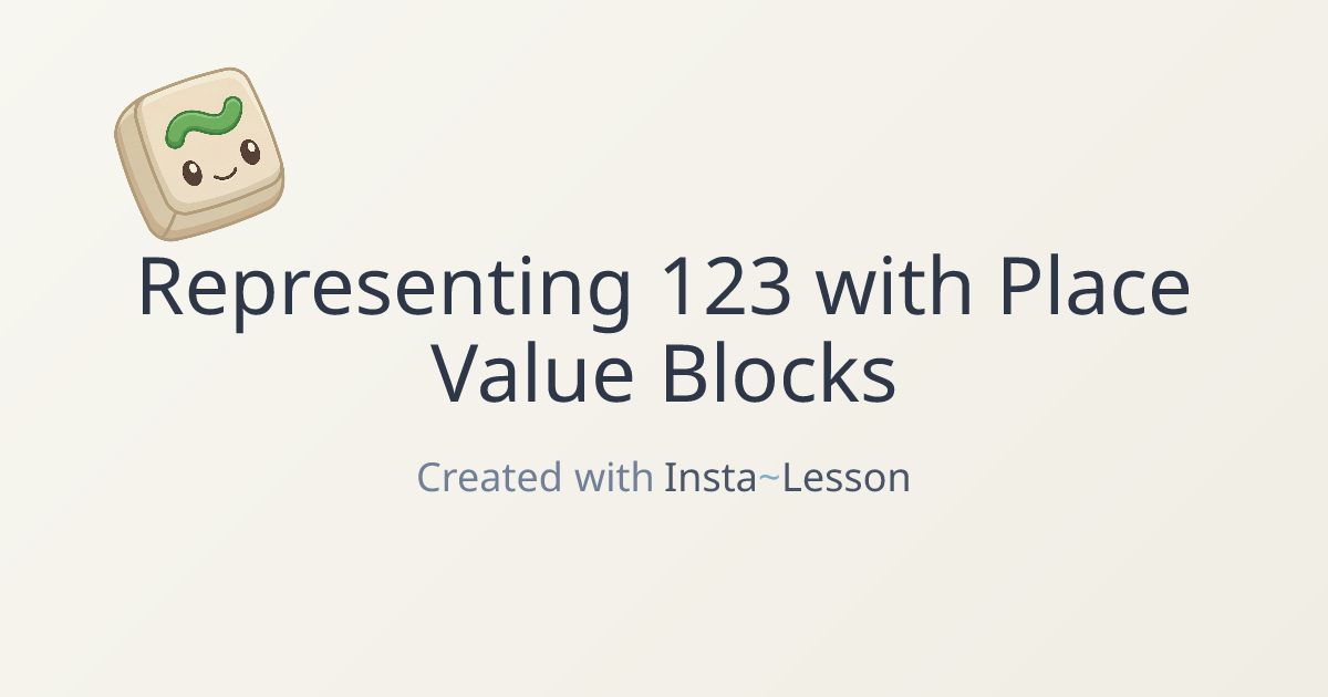 Representing 123 With Place Value Blocks Lesson Plan for Grade 5th ...