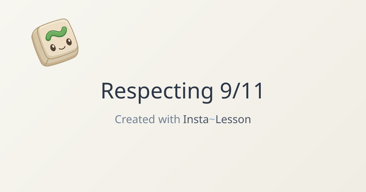 Respecting 9/11 Lesson Plan for Grade 4 | Free Social Studies Lesson