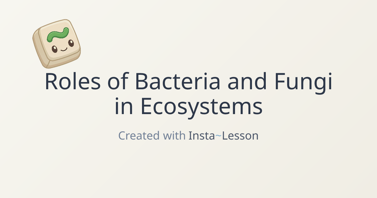 Roles Of Bacteria And Fungi In Ecosystems Lesson Plan for Grade 7 ...