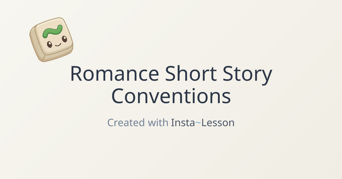 Romance Short Story Conventions Lesson Plan for Grade Unknown Grade ...