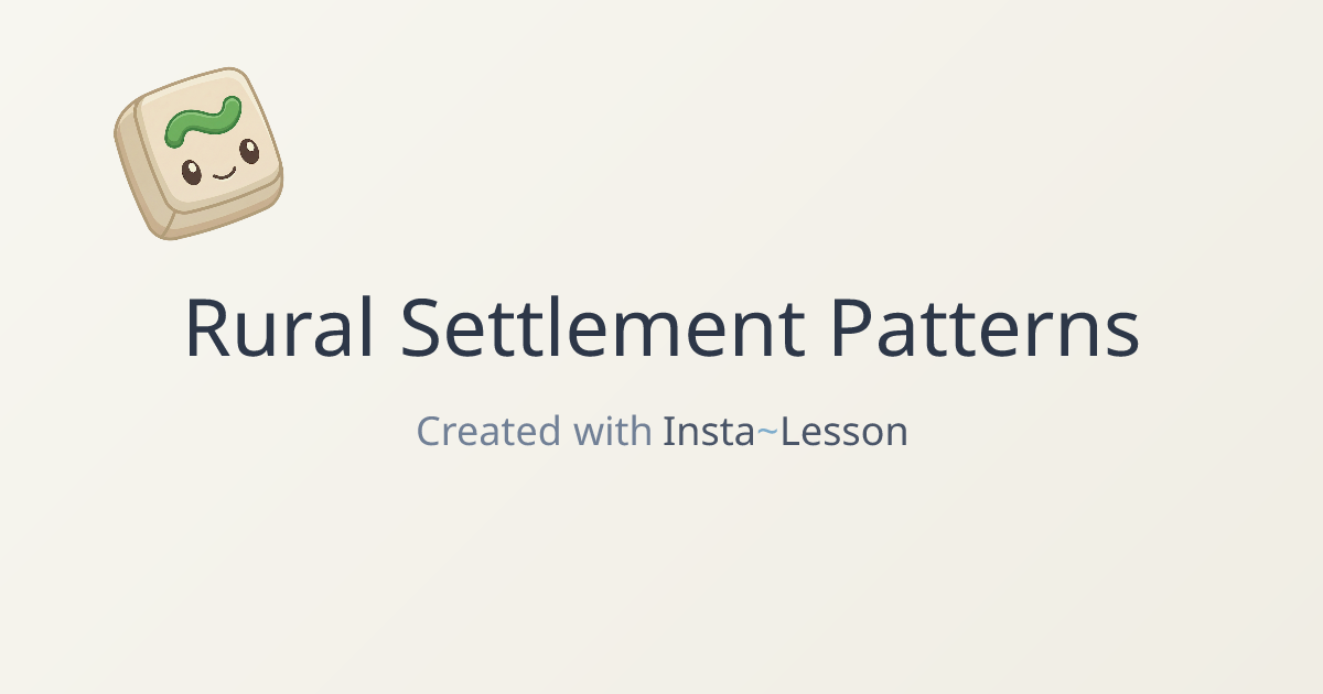 Rural Settlement Patterns Lesson Plan for Grade Unknown Grade | Free ...
