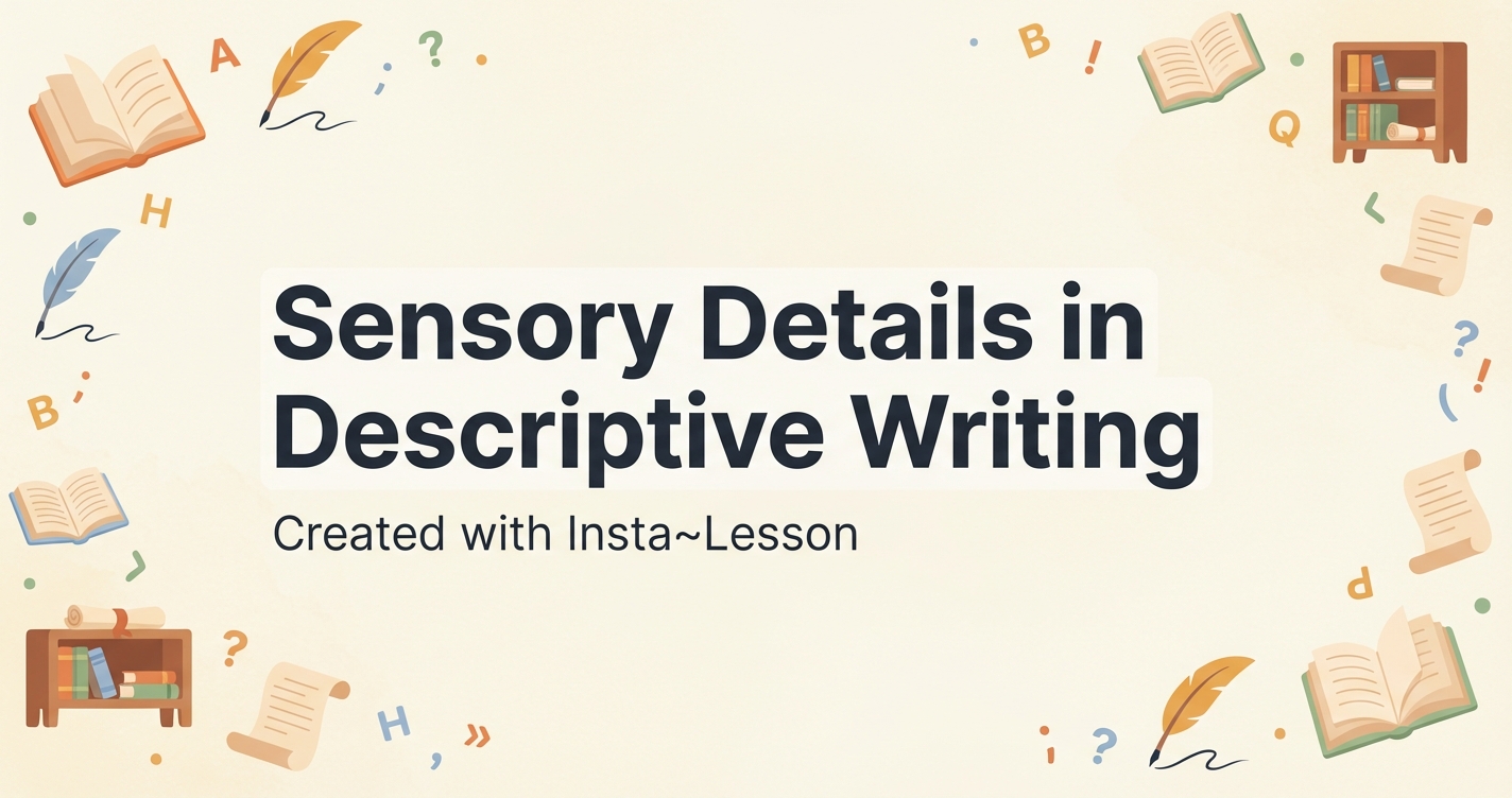 Sensory Details In Descriptive Writing Lesson Plan for Grade 6th Grade ...