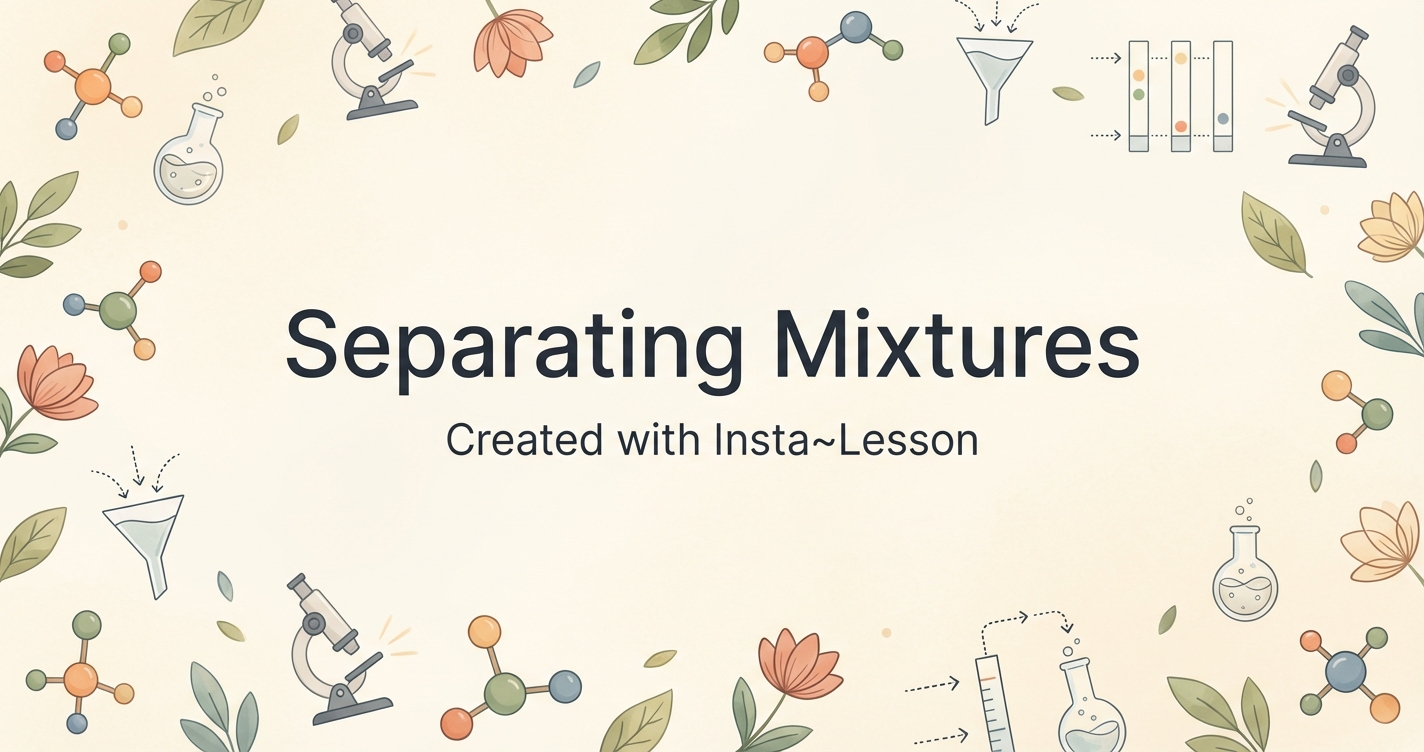 Separating Mixtures Lesson Plan for Grade 12 | Free Science Lesson