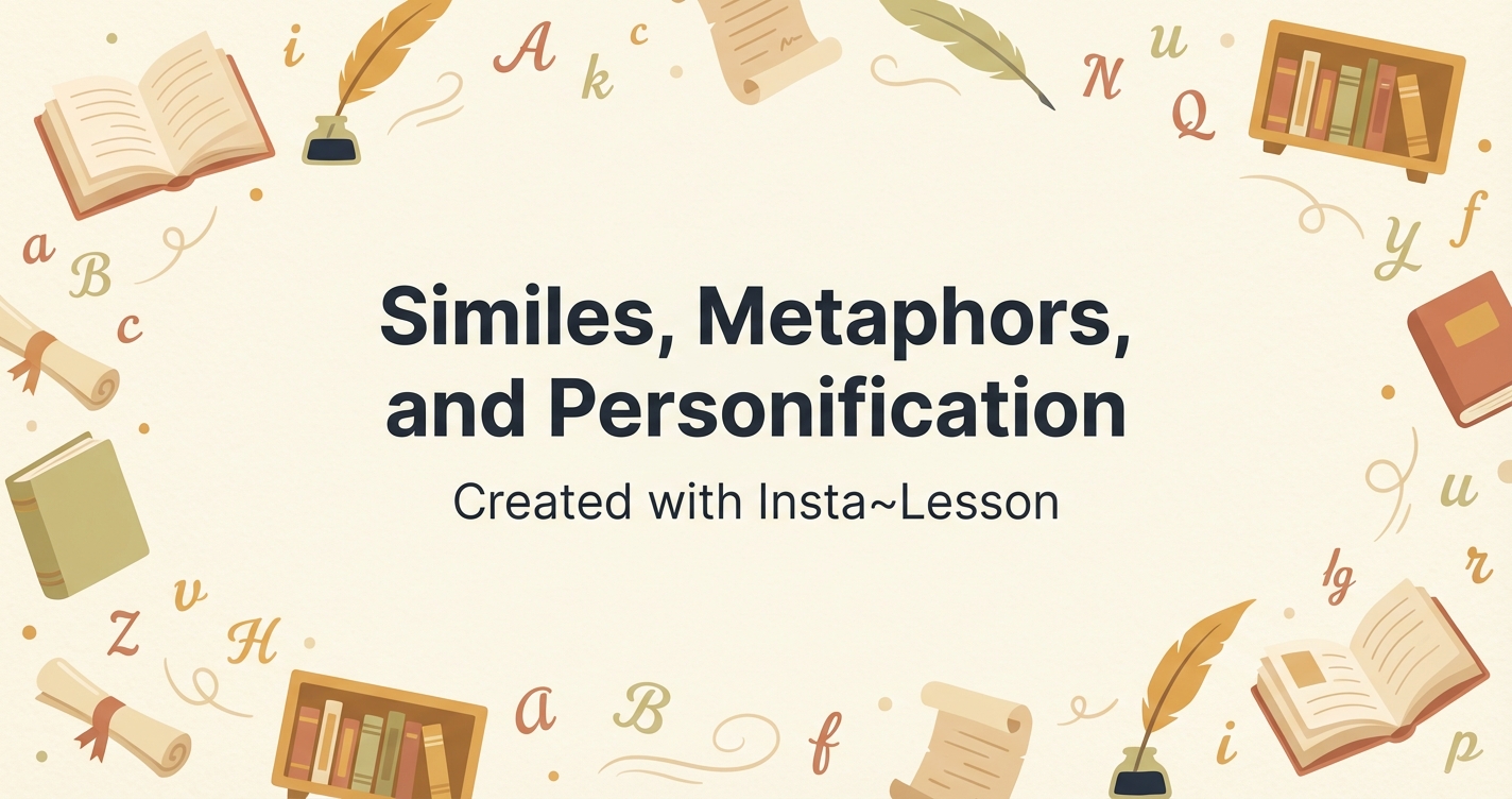 Similes, Metaphors, And Personification Lesson Plan for Grade 5 | Free ...