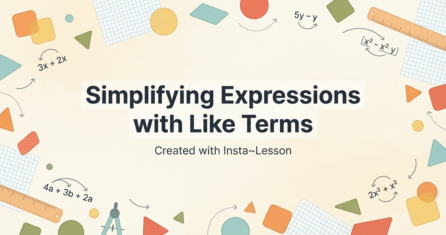 Simplifying Expressions With Like Terms Lesson Plan for Grade 6th Grade ...