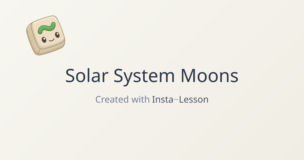 Solar System Moons Lesson Plan for Grade 2 | Free Science Lesson