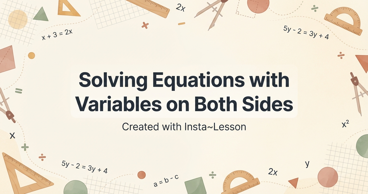 Solving Equations With Variables On Both Sides Lesson Plan for Grade ...