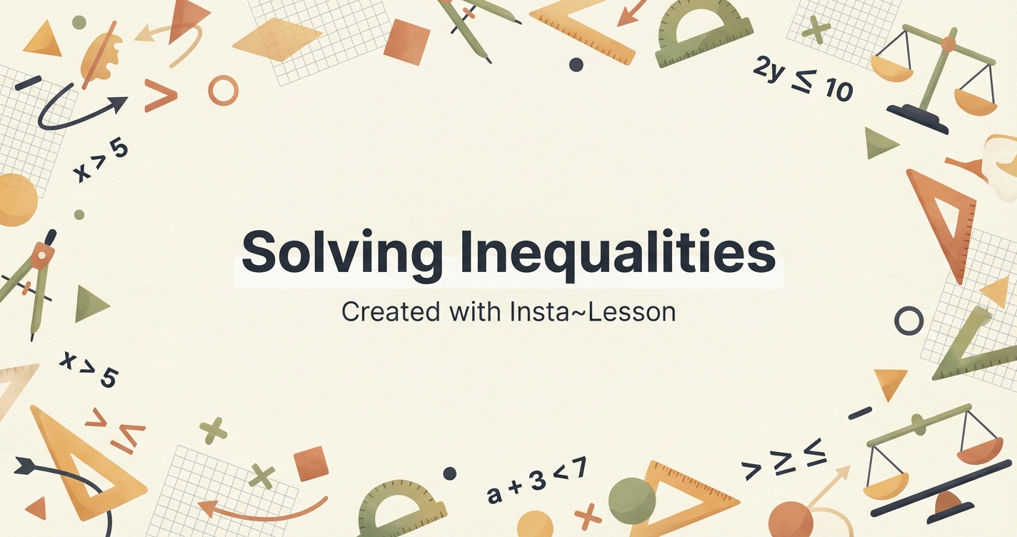 Solving Inequalities Lesson Plan for Grade 8th Grade | Free Math Lesson