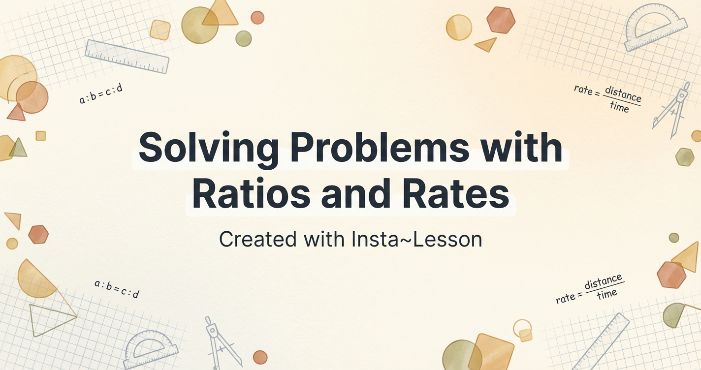 Solving Problems With Ratios And Rates Lesson Plan for Grade 6th Grade ...