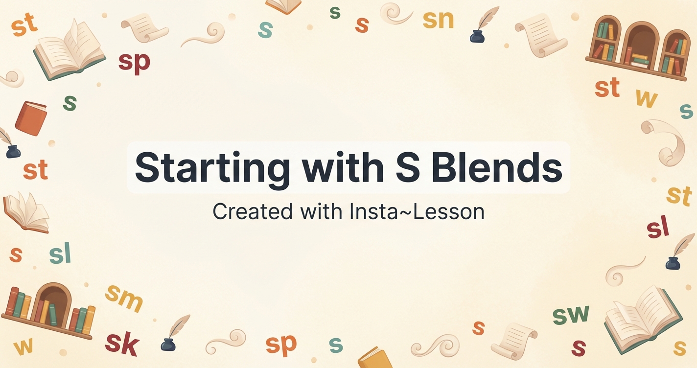 Starting With S Blends Lesson Plan for Grade 1st Grade | Free ELA Lesson