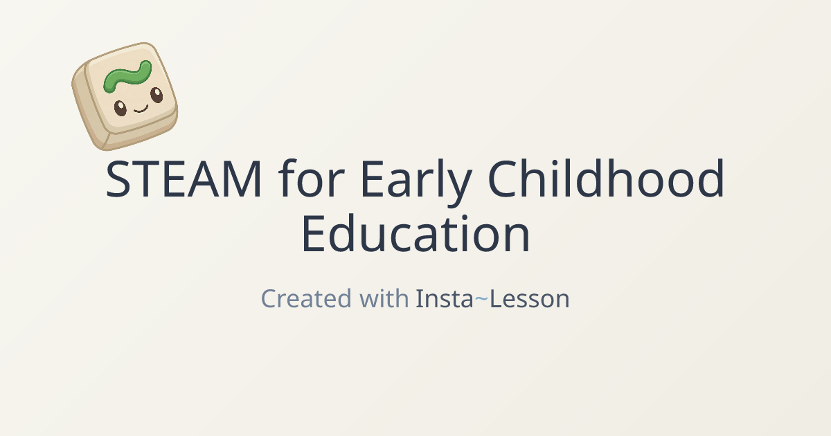 Steam For Early Childhood Education Lesson Plan for Grade 12 | Free ...