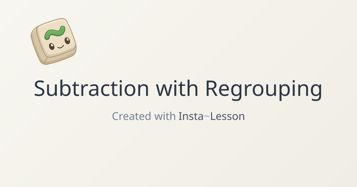 Subtraction with Re-groupig Lesson Plan for Grade 2 | Free Educational ...