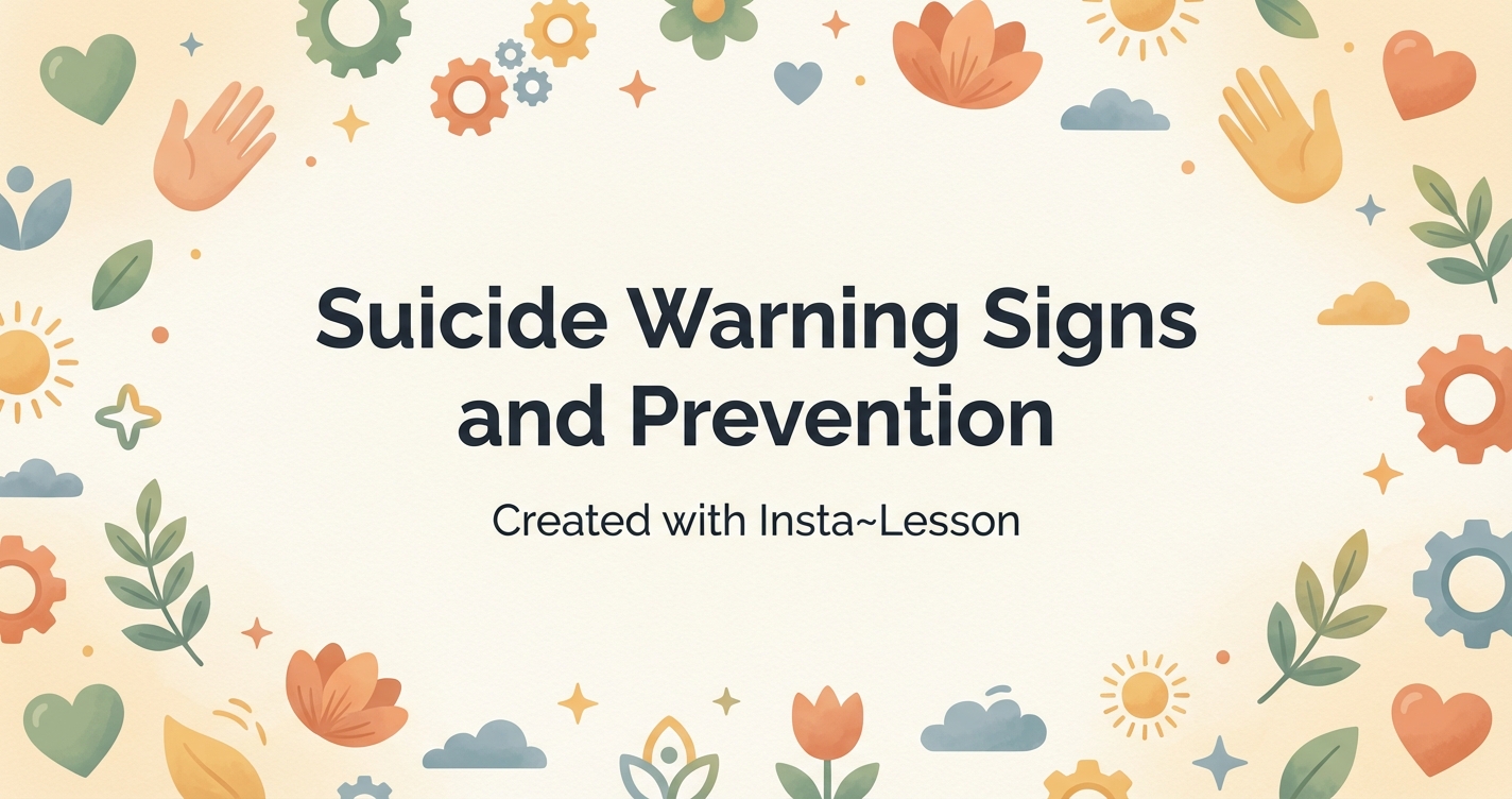 Suicide Warning Signs And Prevention Lesson Plan for Grade 9th Grade ...
