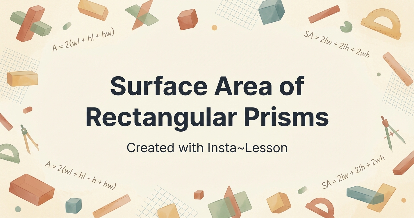 Surface Area Of Rectangular Prisms Lesson Plan for Grade 8th Grade ...