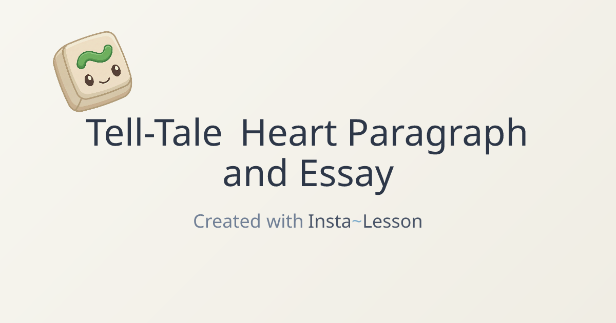 Tell-tale Heart Paragraph And Essay Lesson Plan for Grade 9 | Free ELA ...