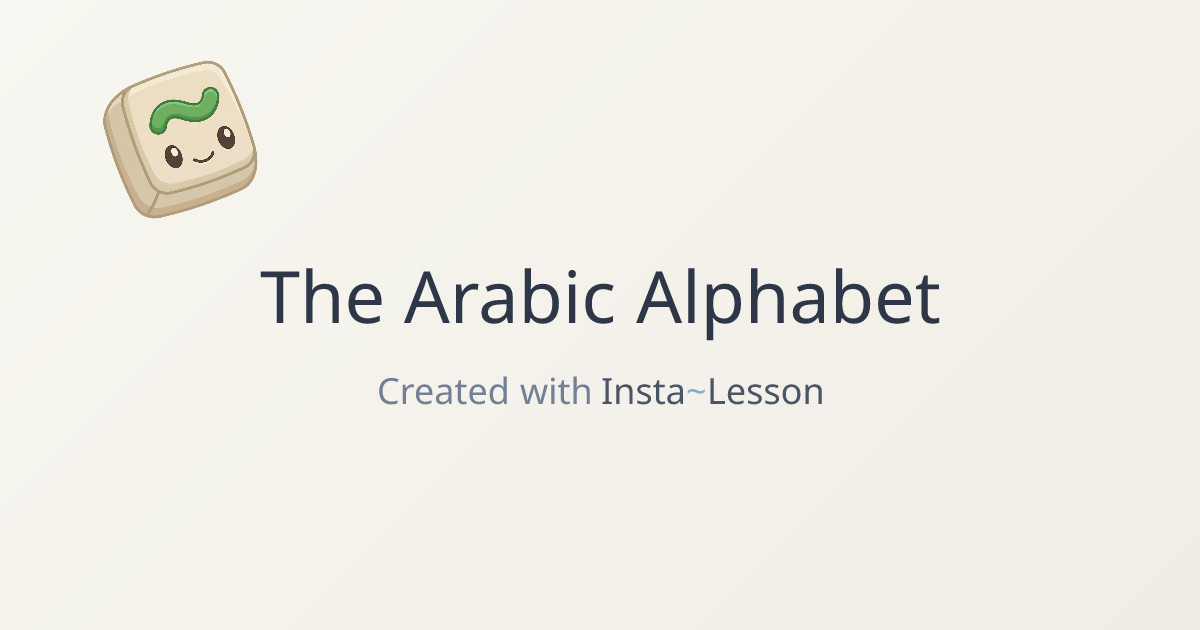 The Arabic Alphabet Lesson Plan for Grade Unknown Grade | Free World ...