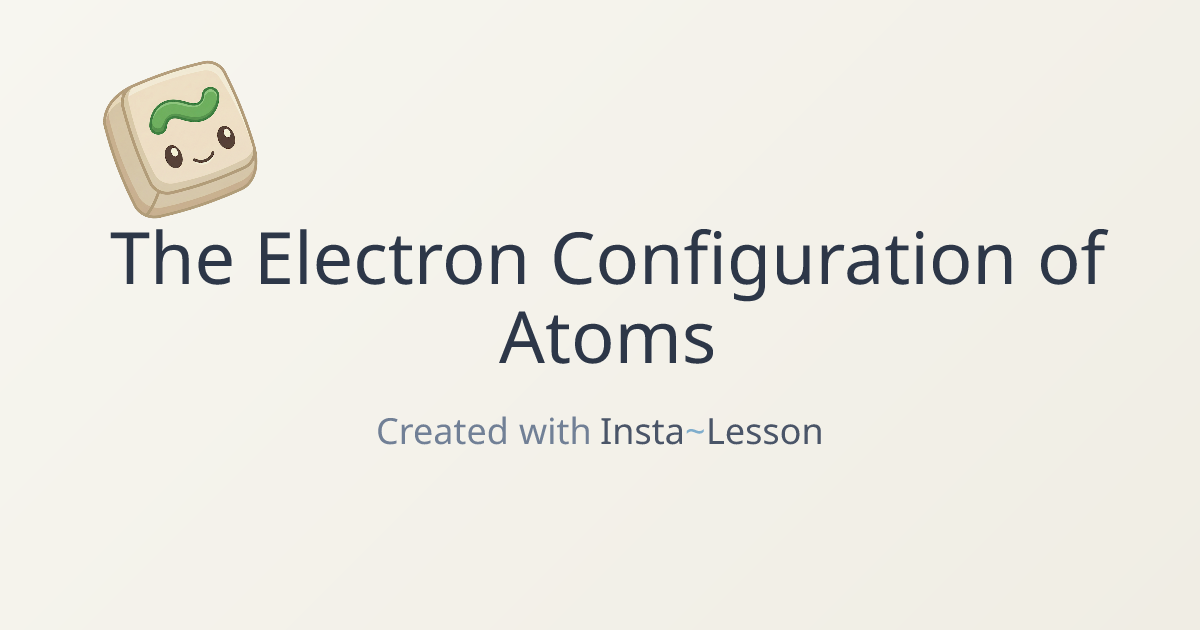 The Electron Configuration Of Atoms Lesson Plan for Grade 8 | Free ...