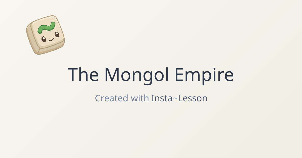 The Mongol Empire Lesson Plan for Grade 9th Grade | Free Social Studies ...