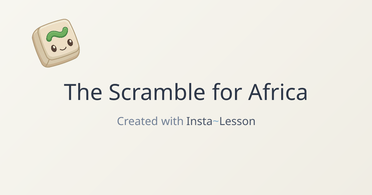 The Scramble For Africa Lesson Plan for Grade 9 | Free Social Studies ...