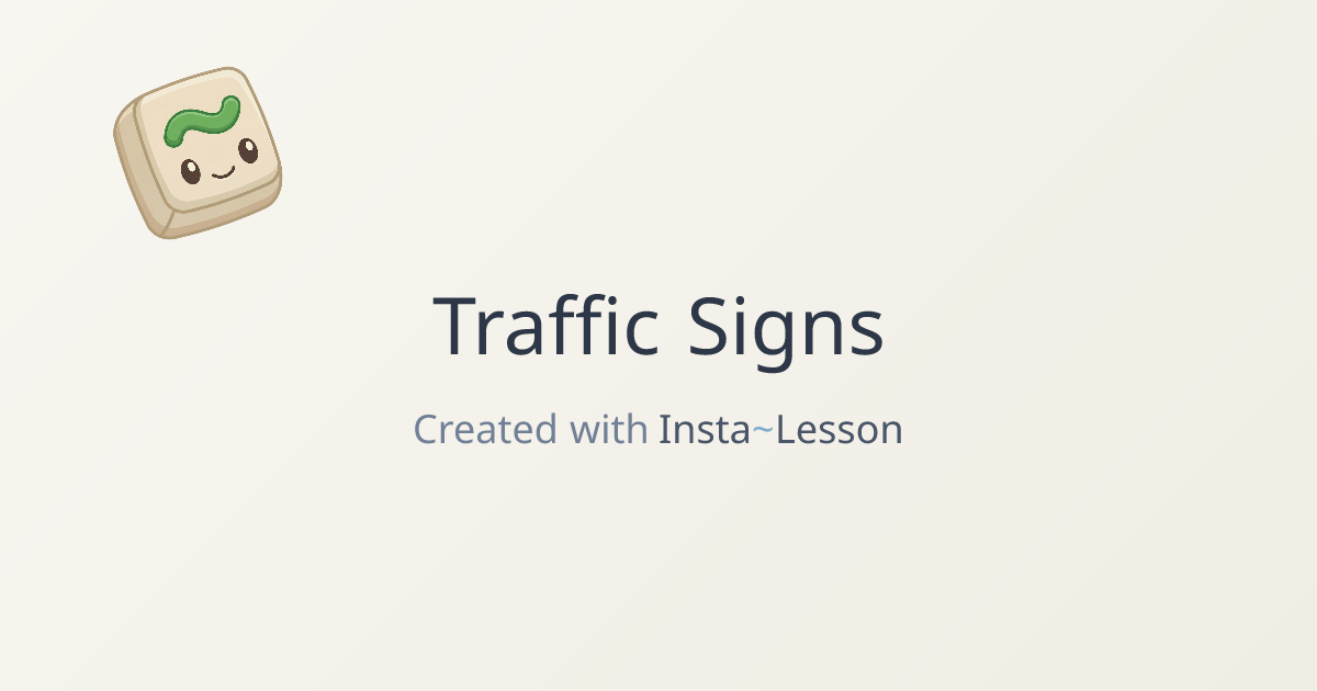 Traffic Signs Lesson Plan for Grade 1 | Free Social Studies Lesson