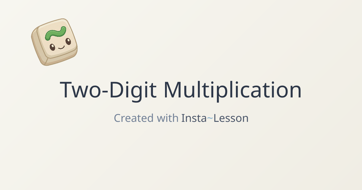 Two-digit Multiplication Lesson Plan for Grade 4 | Free Math Lesson