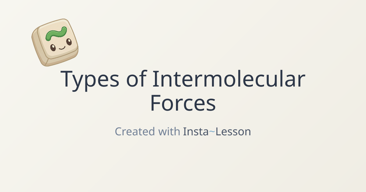 Types Of Intermolecular Forces Lesson Plan for Grade 10 | Free Science ...