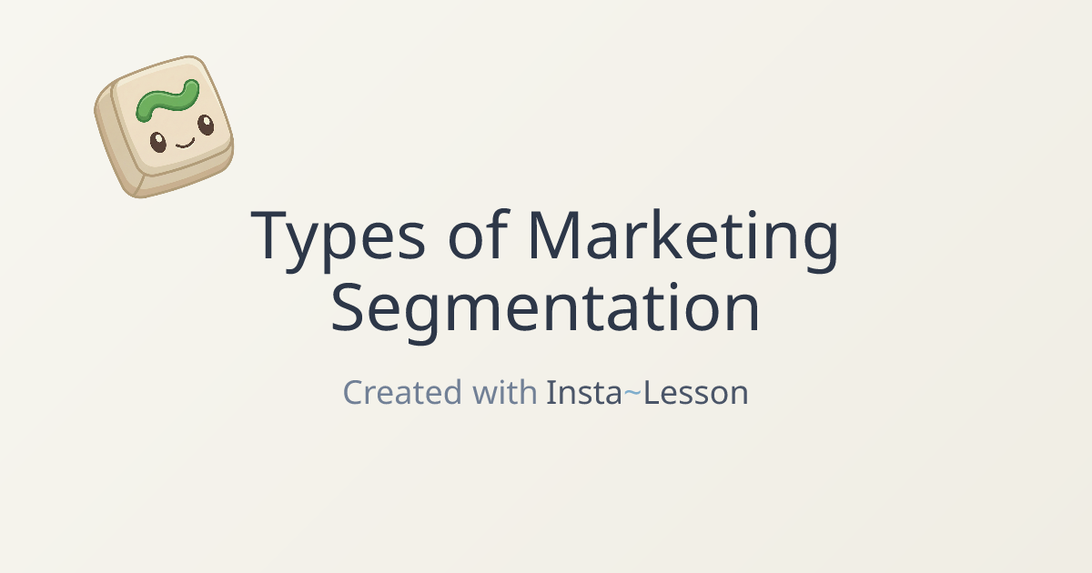 Types Of Marketing Segmentation Lesson Plan for Grade Unknown Grade ...