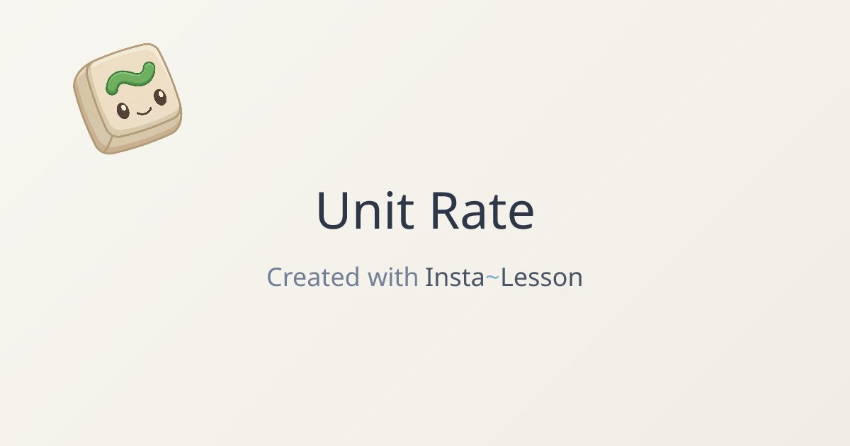 Unit Rate Lesson Plan for Grade 6 | Free Math Lesson