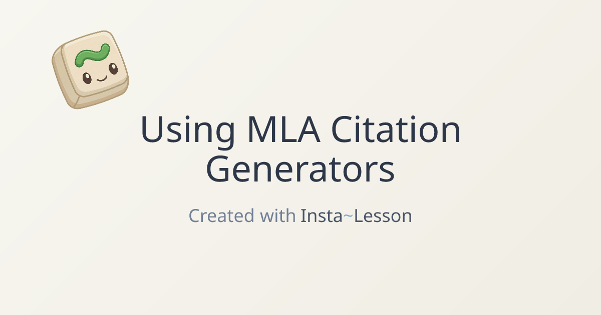 Creating mla citations using a generator Lesson Plan for Grade 5 | Free ...