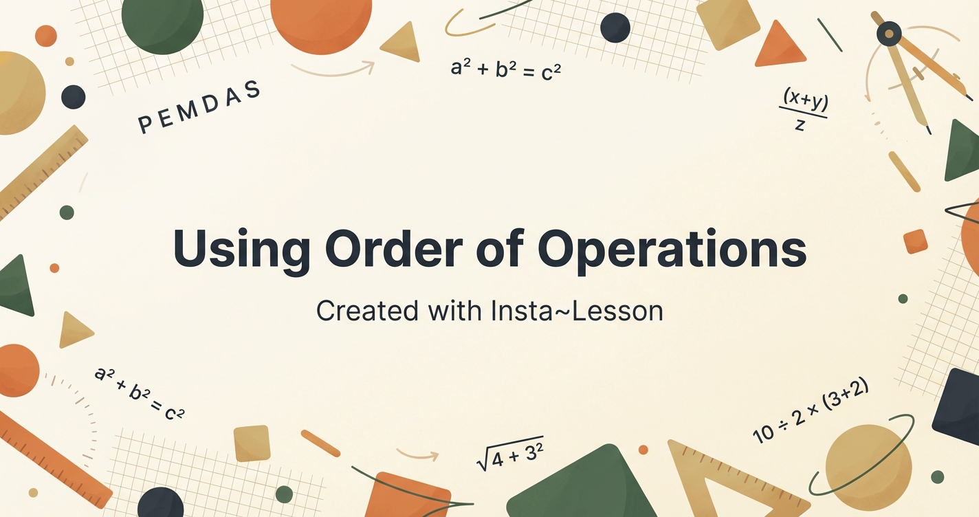 Using Order Of Operations Lesson Plan for Grade 11th Grade | Free Math ...