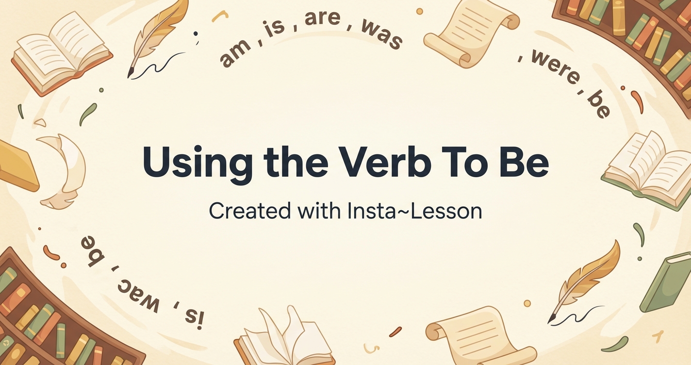Using The Verb To Be Lesson Plan for Grade 6th Grade | Free ELA Lesson