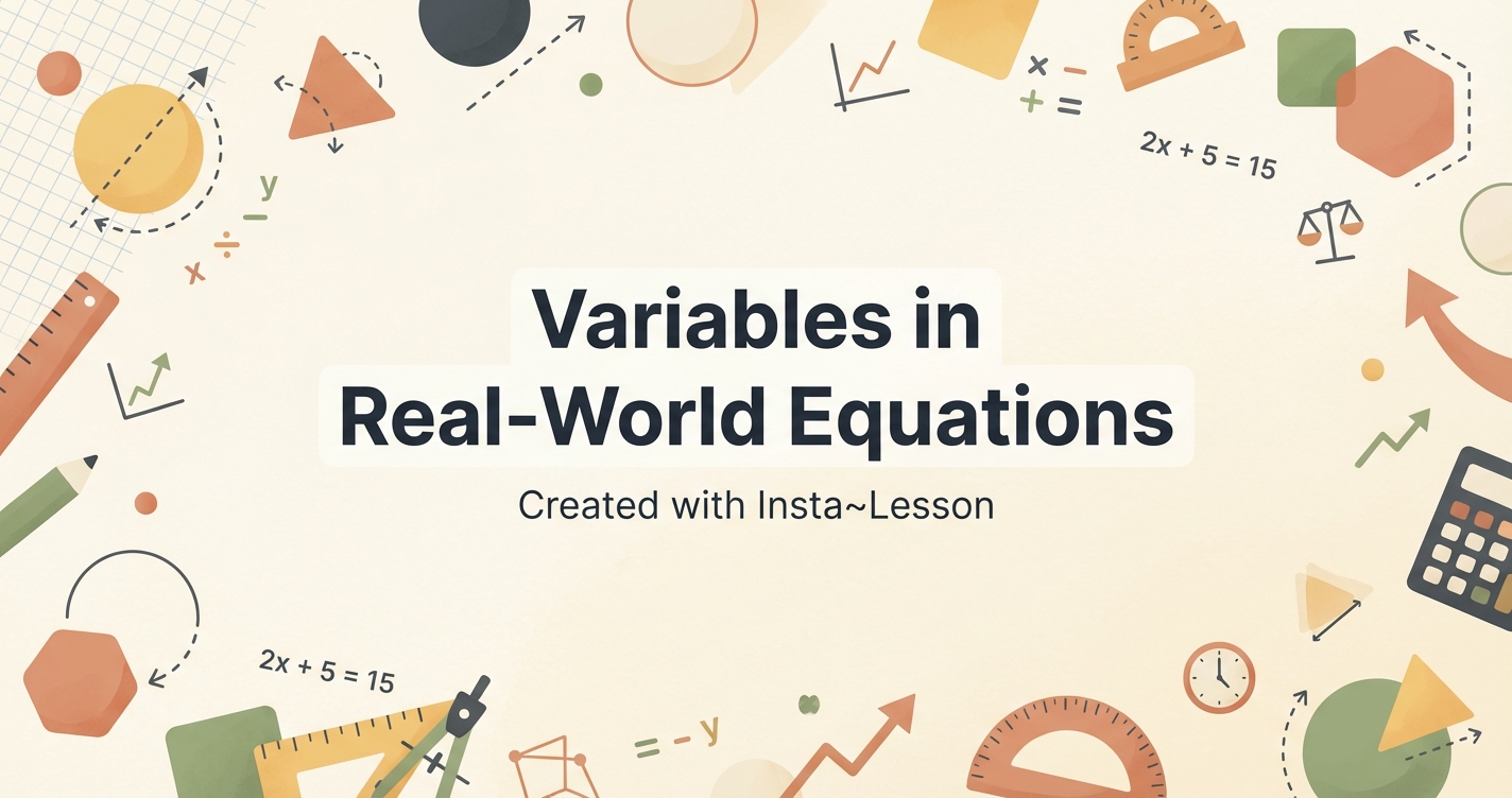 Variables In Real-world Equations Lesson Plan for Grade 7th Grade ...