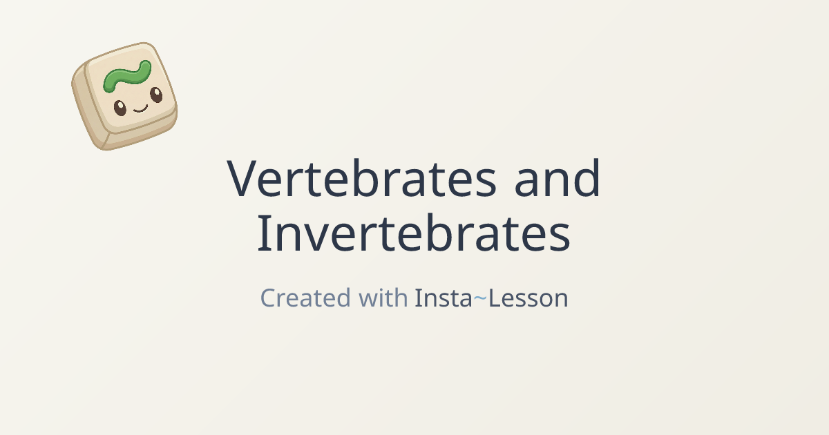 Vertebrates And Invertebrates Lesson Plan for Grade 5 | Free Science Lesson