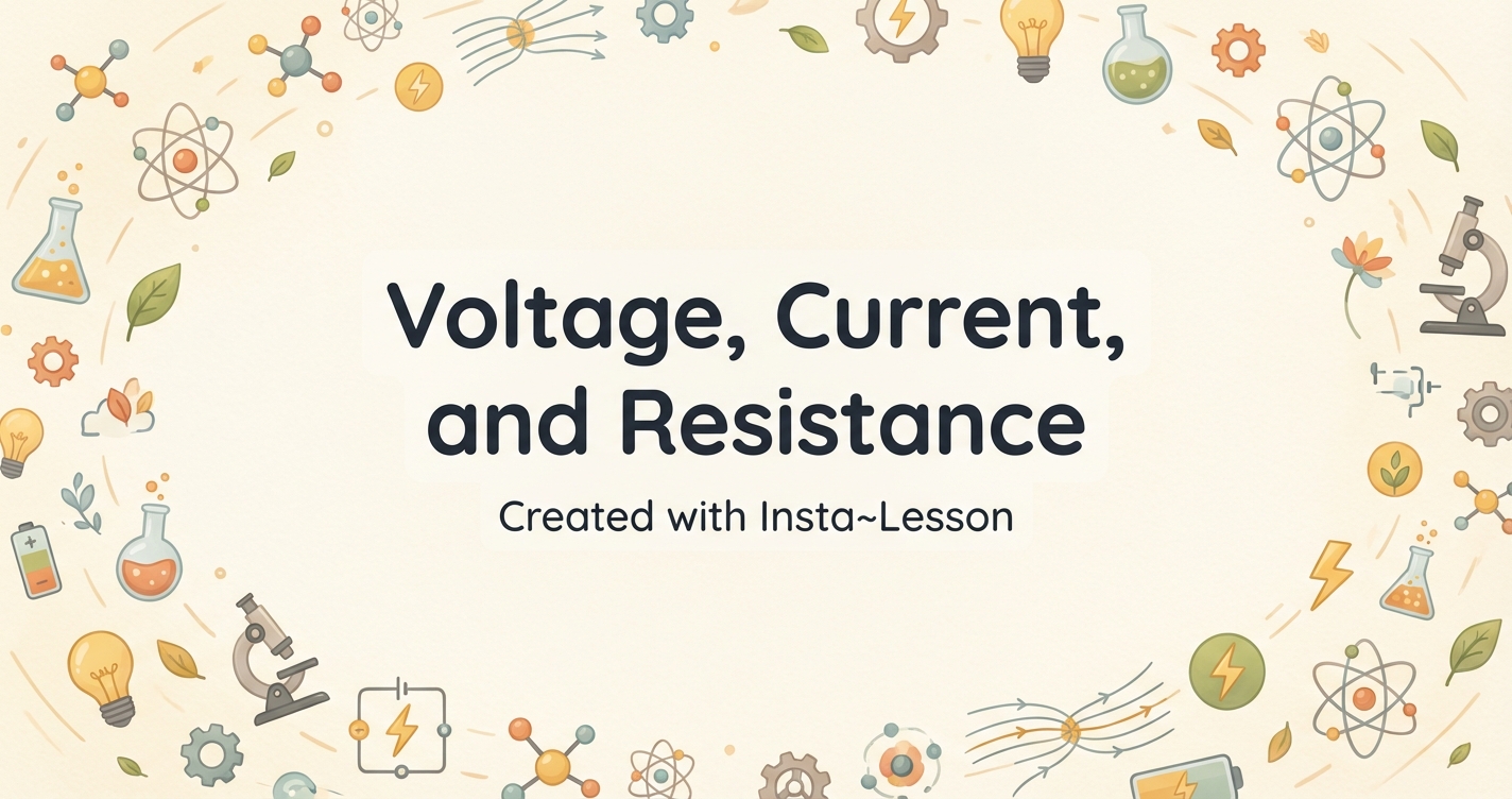 Voltage, Current, And Resistance Lesson Plan for Grade 11th Grade ...
