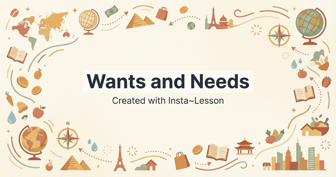 Wants And Needs Lesson Plan for Grade 1st Grade | Free Social Studies ...