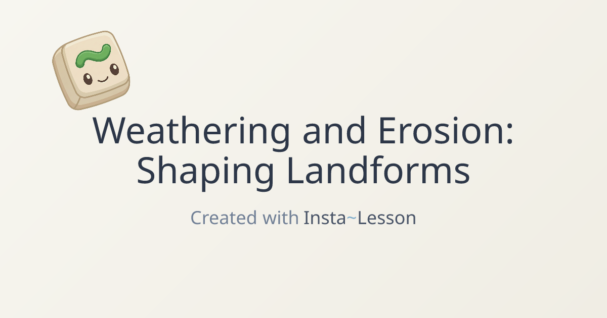 Weathering And Erosion: Shaping Landforms Lesson Plan for Grade 7th ...
