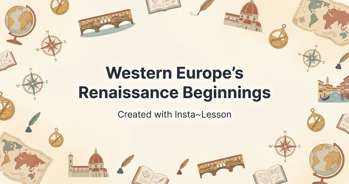 Western Europe's Renaissance Beginnings Lesson Plan for Grade 11th ...